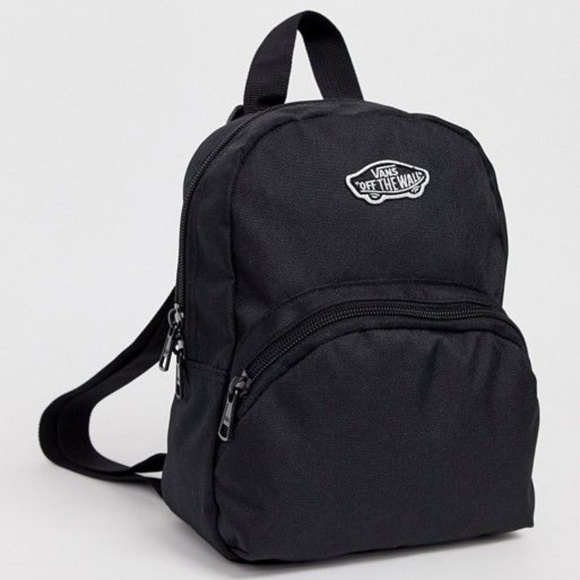 Vans | Bags | Vans Logo Patch Mini Backpack Solid Black | Poshmark